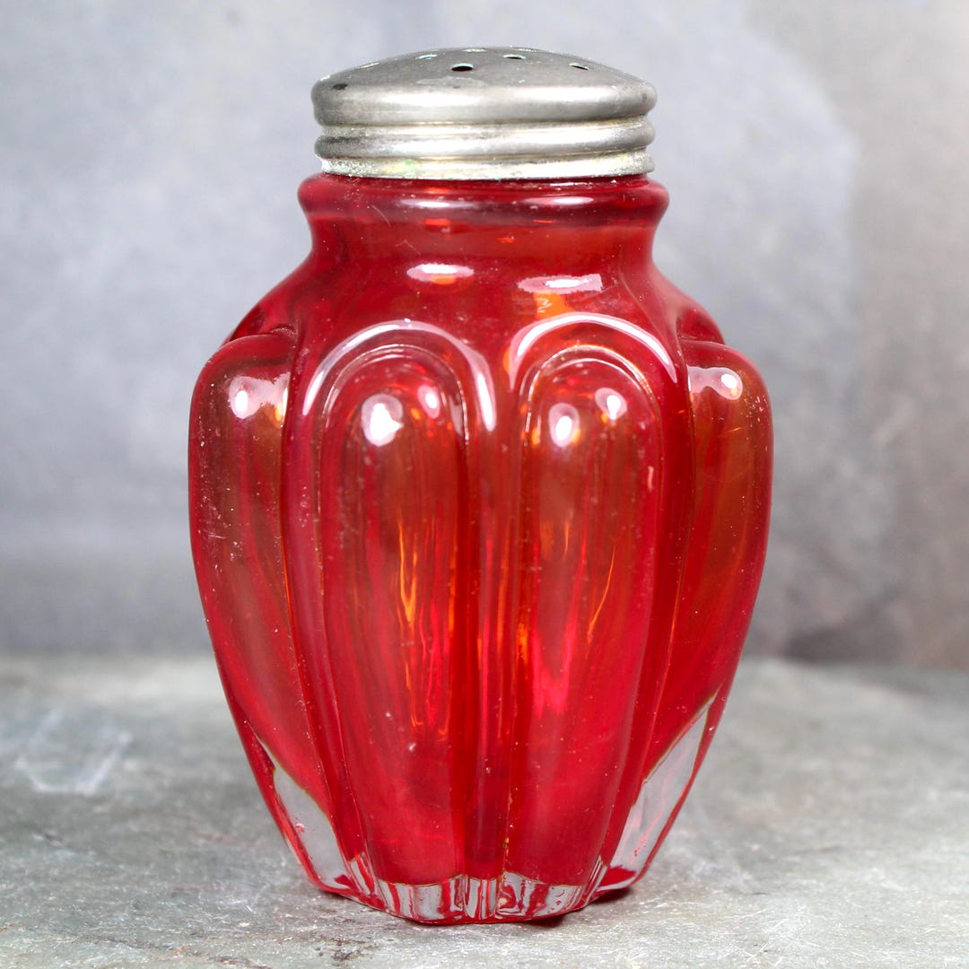Antique Pigeon Blood Bulging Loops Salt Shaker | Consolidated Glass ...