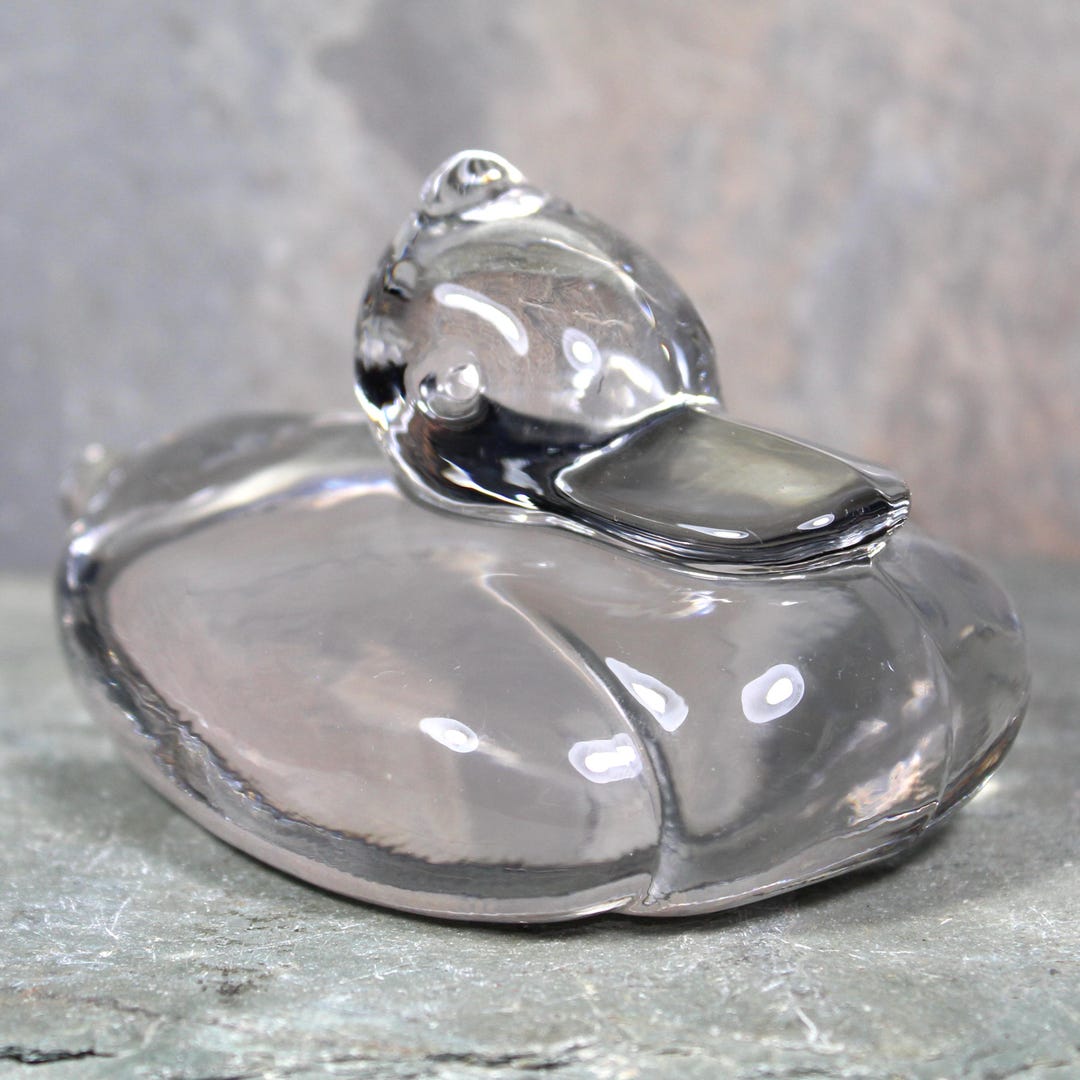 Glass Duck Paperweight | Chubby Ducky Figurine | Bixley Shop - Etsy