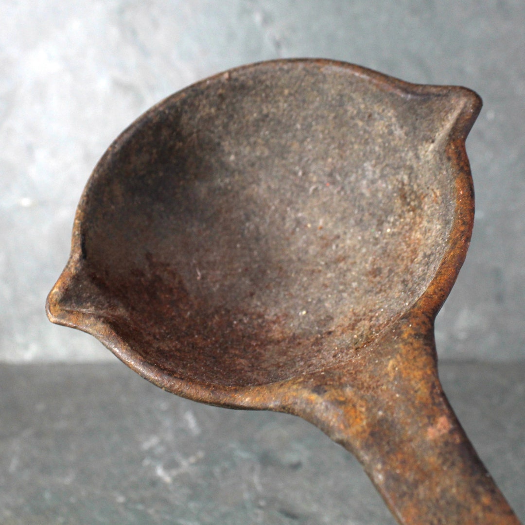 Antique SWETT Cast Iron Smelter's Ladle | 15" Blacksmith's Ladle ...