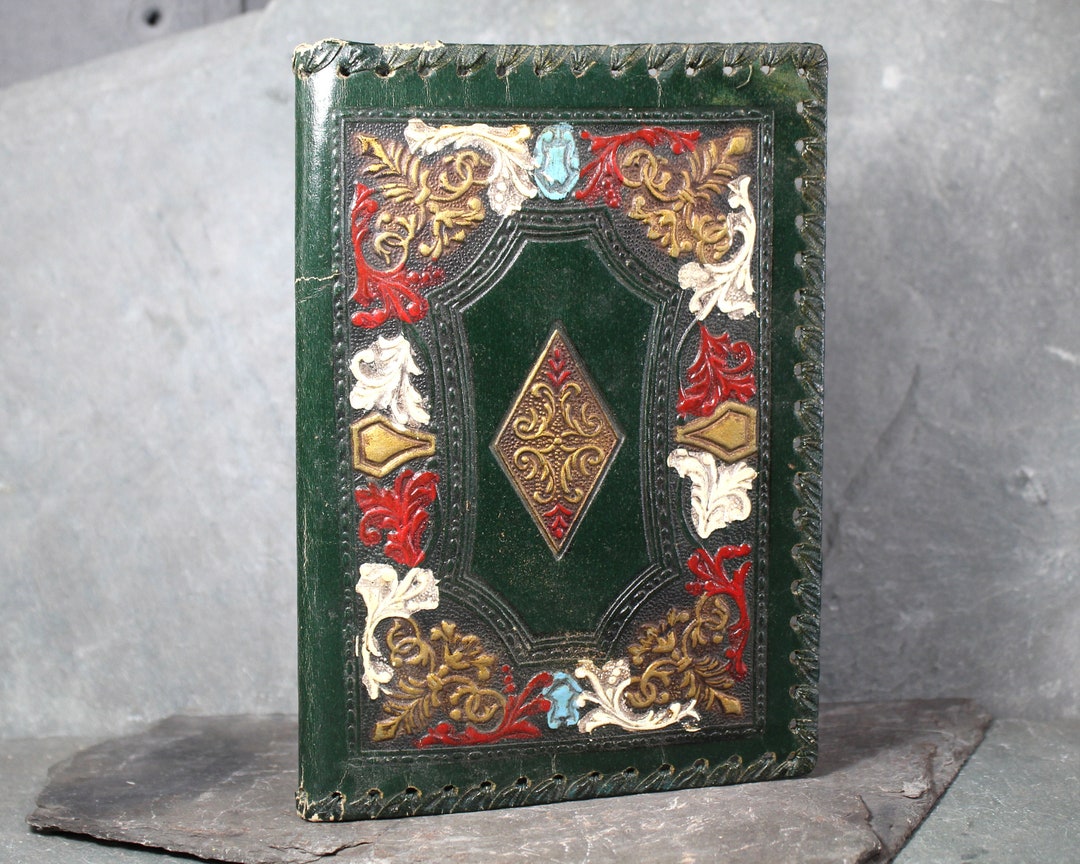 Italian Leather Book Cover | Embossed Leather Notebook Cover 8" X 5.5 ...