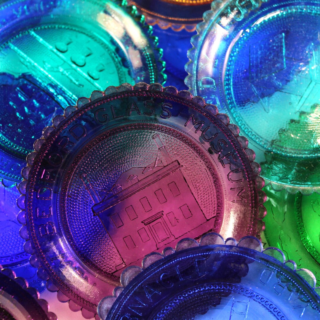 Set of 2 Pairpoint Colored Glass Coasters | Your Choice of Colors ...