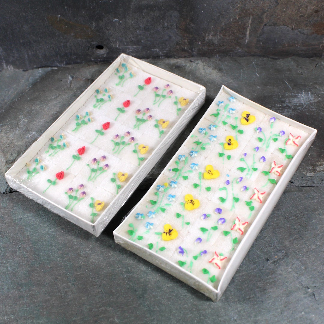 Vintage Decorated Sugar Cubes Set of 20 Decor Sugars Two - Etsy