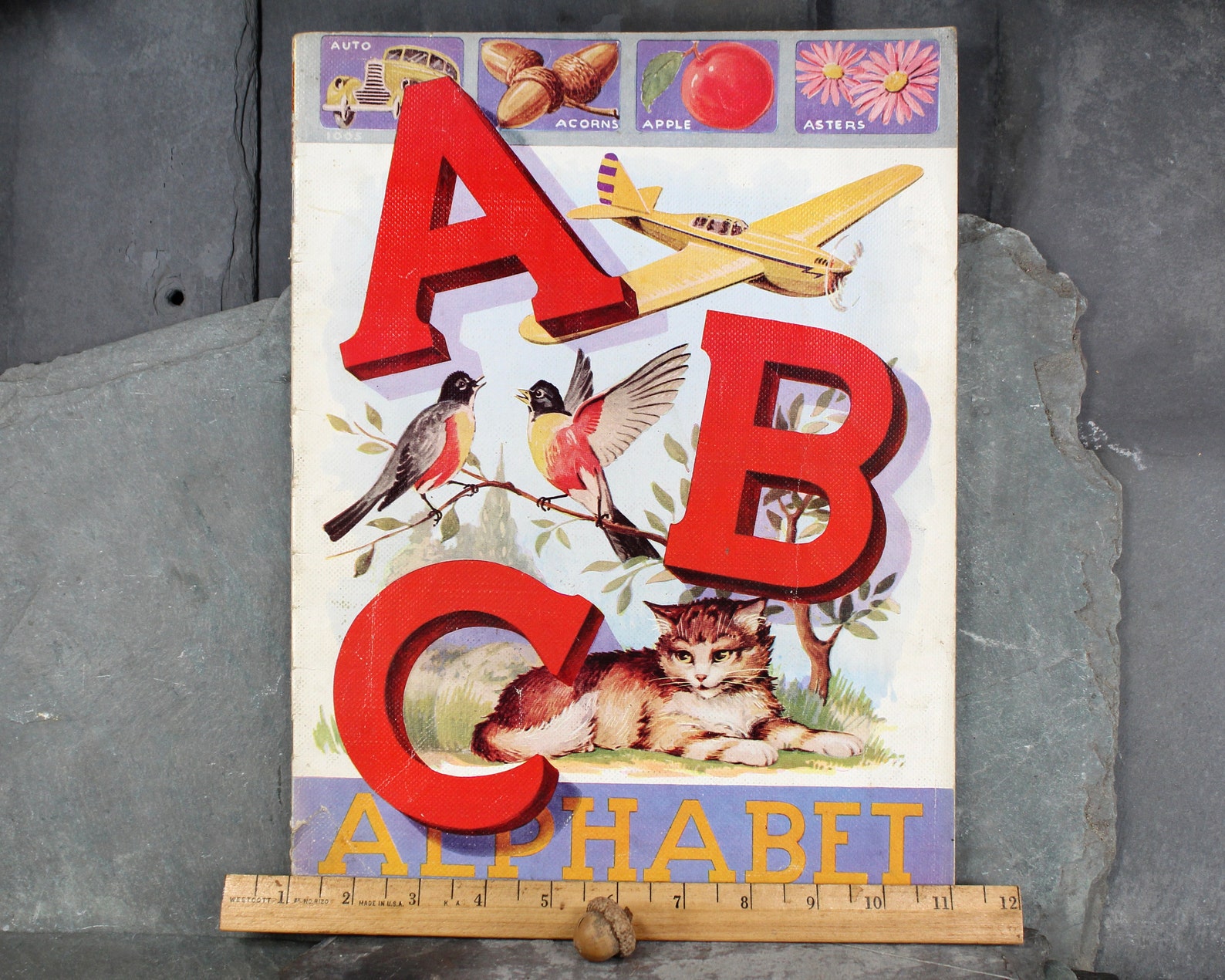 Gorgeous 1940 ABC Alphabet Picture Book Vintage Linen - Etsy