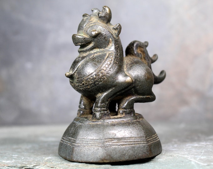 RARE! Antique Bronze Burmese Lion Weight | Chinthe Lion Bronze Sculpture | Siamese Weight ...