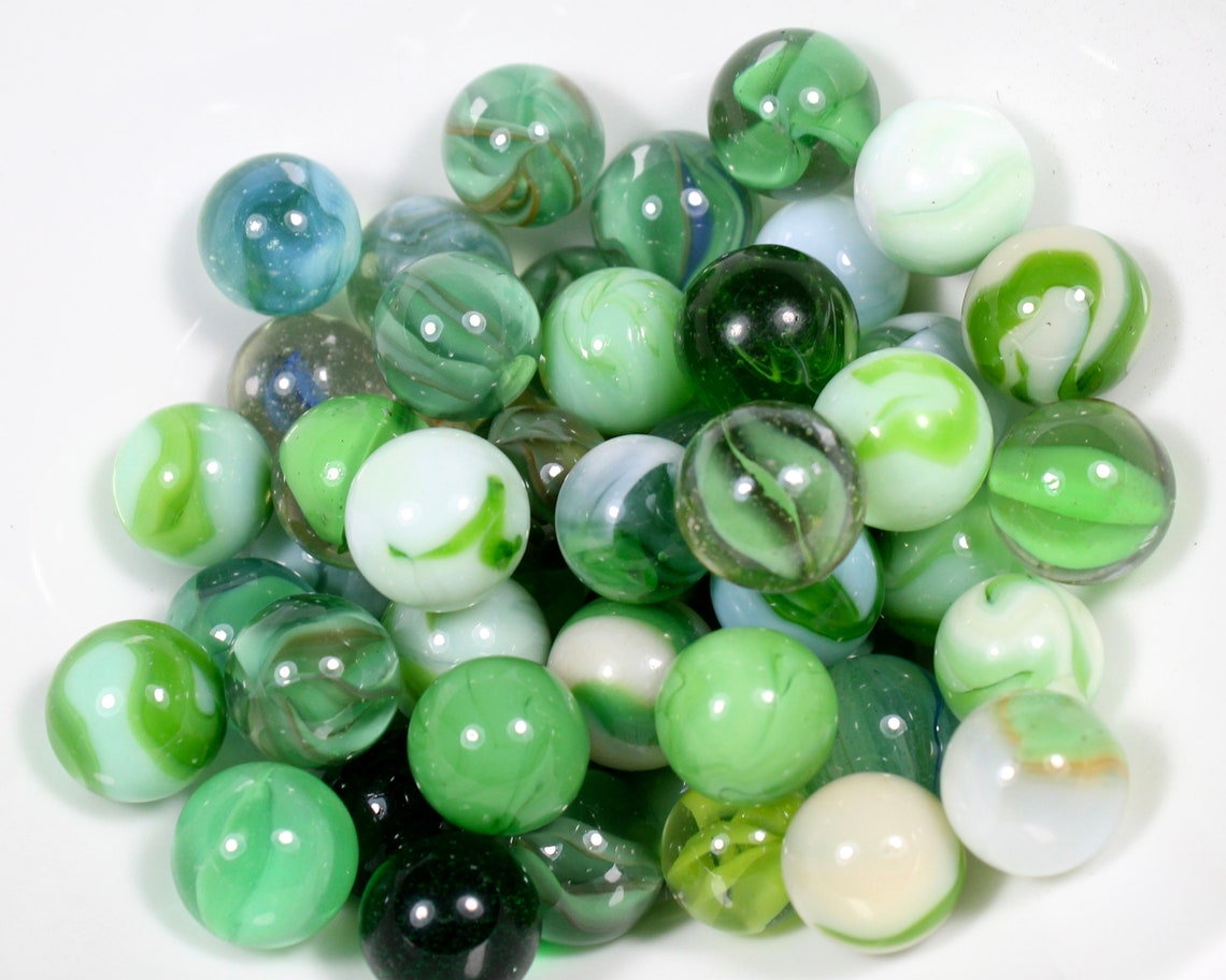 Your Choice Assortment of 50 Vintage Glass Marbles Blue | Etsy