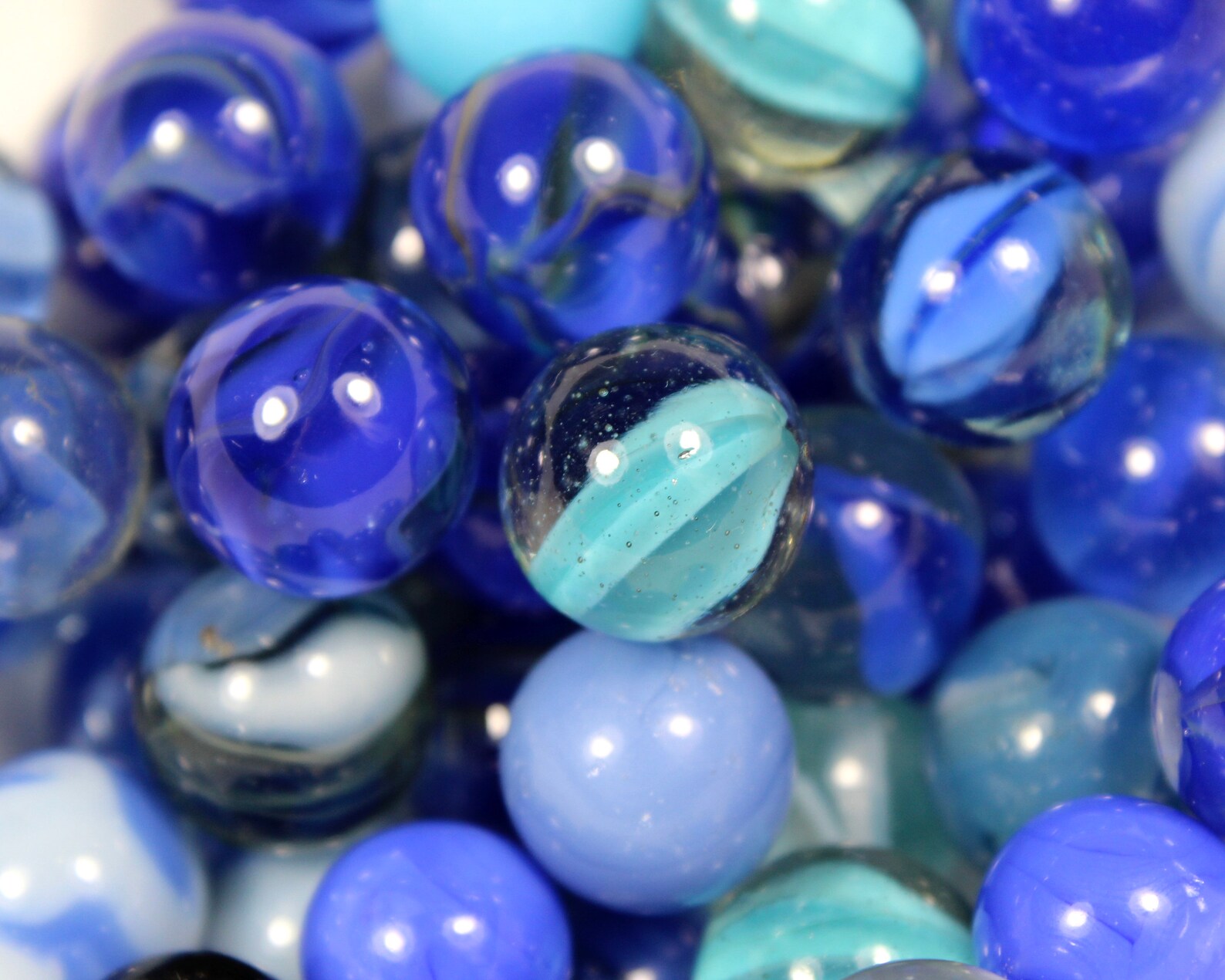 Your Choice Assortment of 50 Vintage Glass Marbles Blue | Etsy