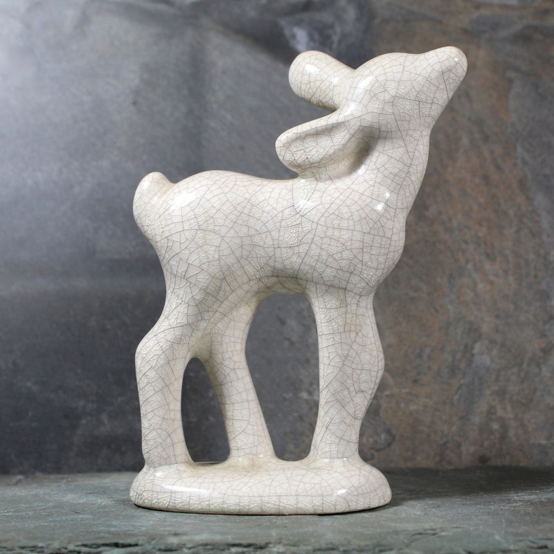 White Ceramic Deer - Etsy