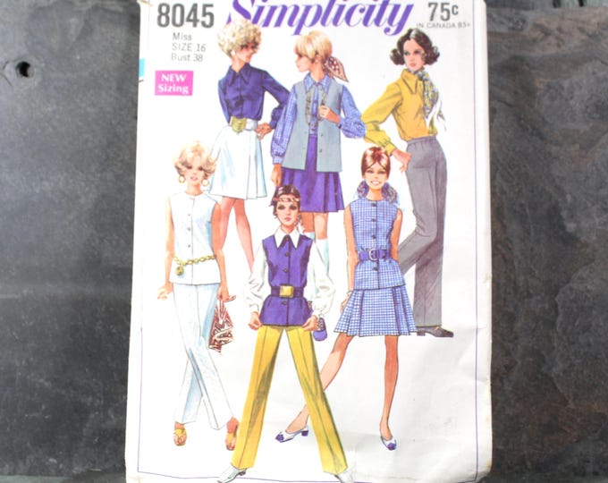 1968 Simplicity #8045 Separatespattern | Size 16 | Complete, Cut ...