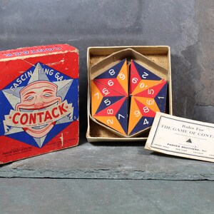 1939 Contack Game by Parker Brothers | Antique Triominoes-style Game ...