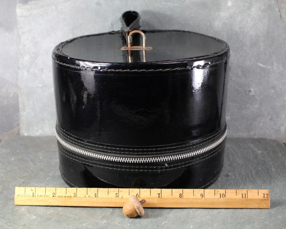 Gorgeous Black Patent Leather Hat Box / Travel Bag | … - Gem