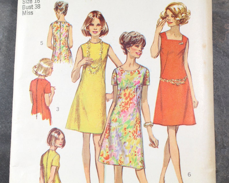 1970 Simplicity #8882 "mod" Dress Pattern | | Complete, Uncut & Factory ...