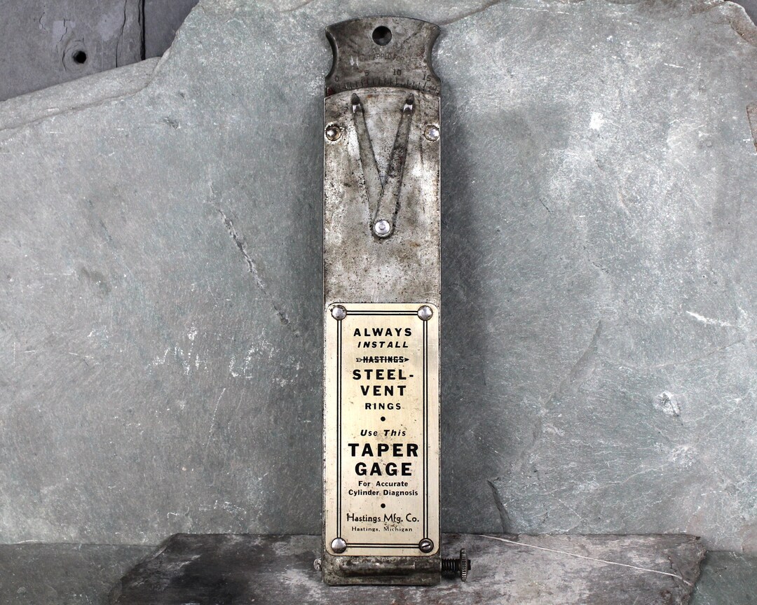 Vintage Garage Tool Hastings Taper Gage Hating Steel Vent Rings Gage ...