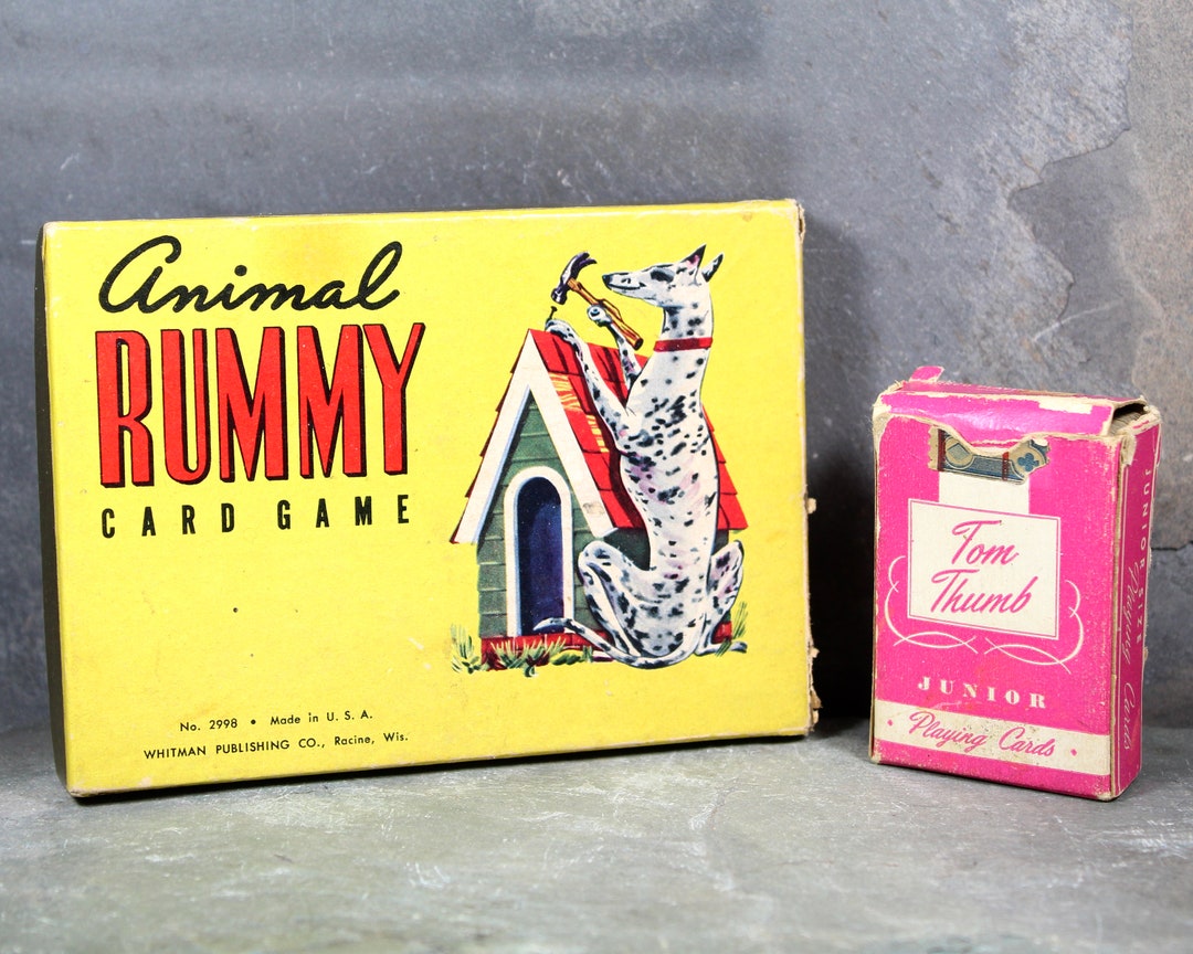 Three Decks of Vintage Cards Tom Thumb Junior Playing Cards Animal ...