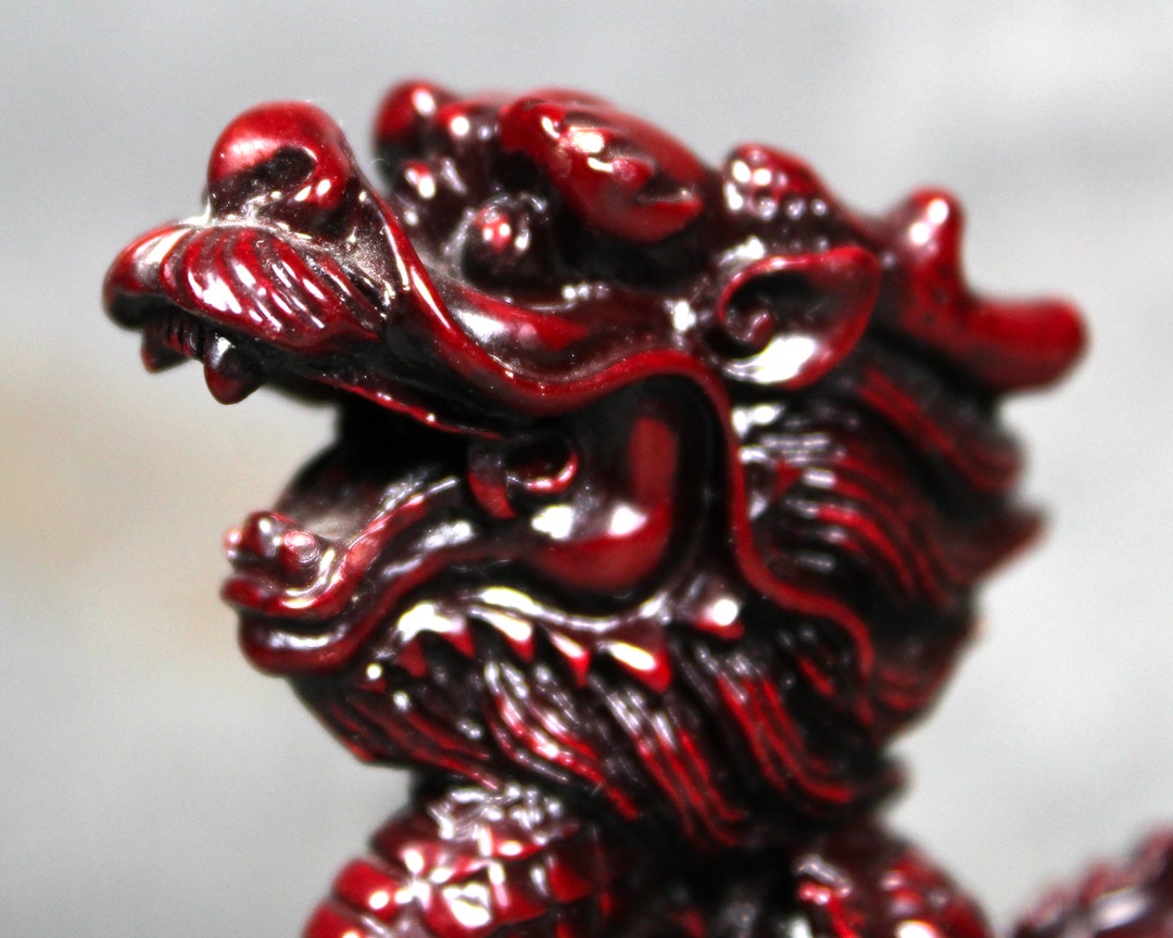 Year of the Dragon Red Dragon Figurine Feng Shui Dragon Red Burgundy ...