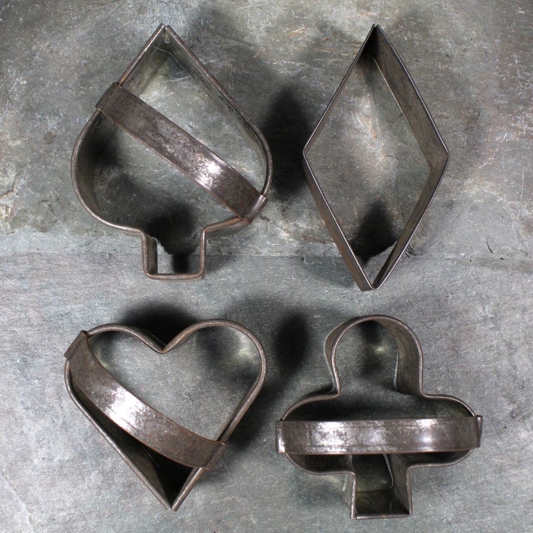 Vintage Playing Card Cookie Cutters Set of 4 Spade Heart - Etsy