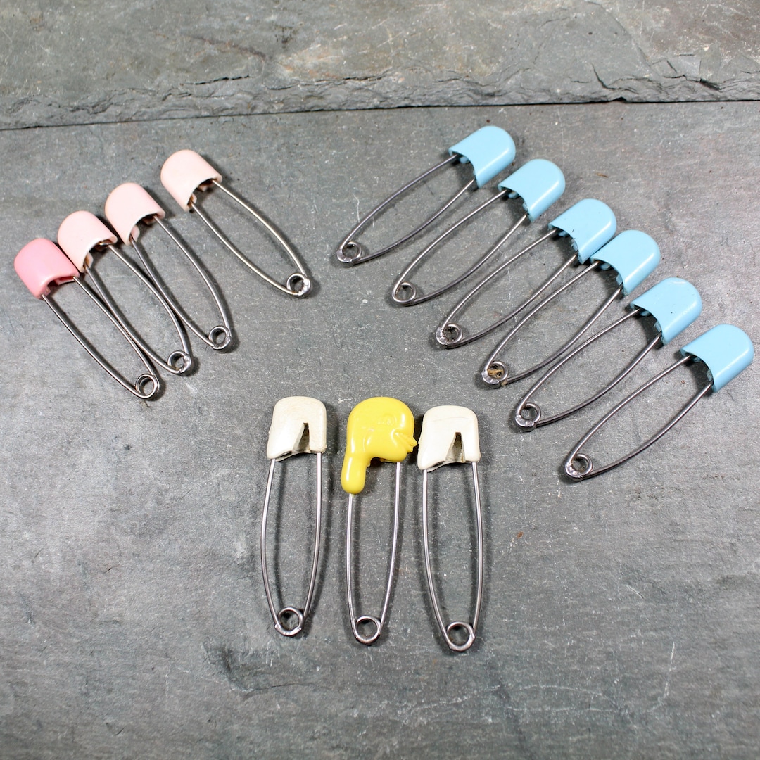 Set of 13 Vintage Diaper Pins | Pastel Nappy Pins | 1950's Diaper Pins ...