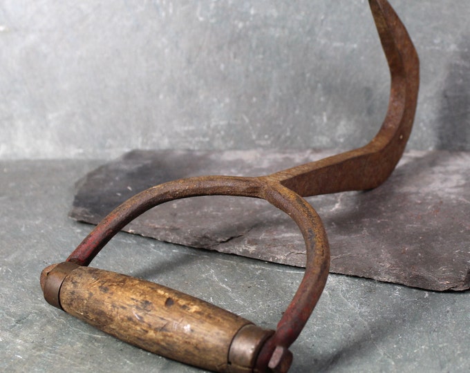 Vintage Hay Bale Hook | Fishing Gaffe | Rustic Decor | Cast Iron ...