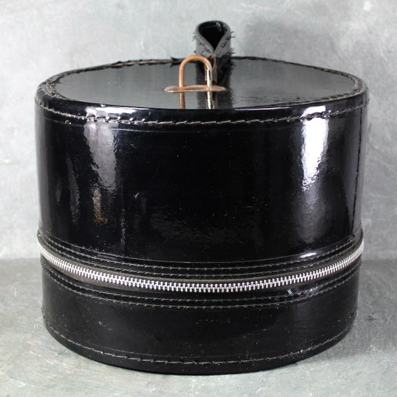 Gorgeous Black Patent Leather Hat Box / Travel Bag | … - Gem