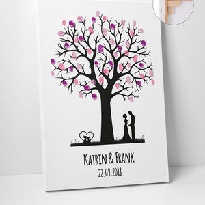 Wedding Tree Classic on Canvas or Premium Paper Fingerprint - Etsy