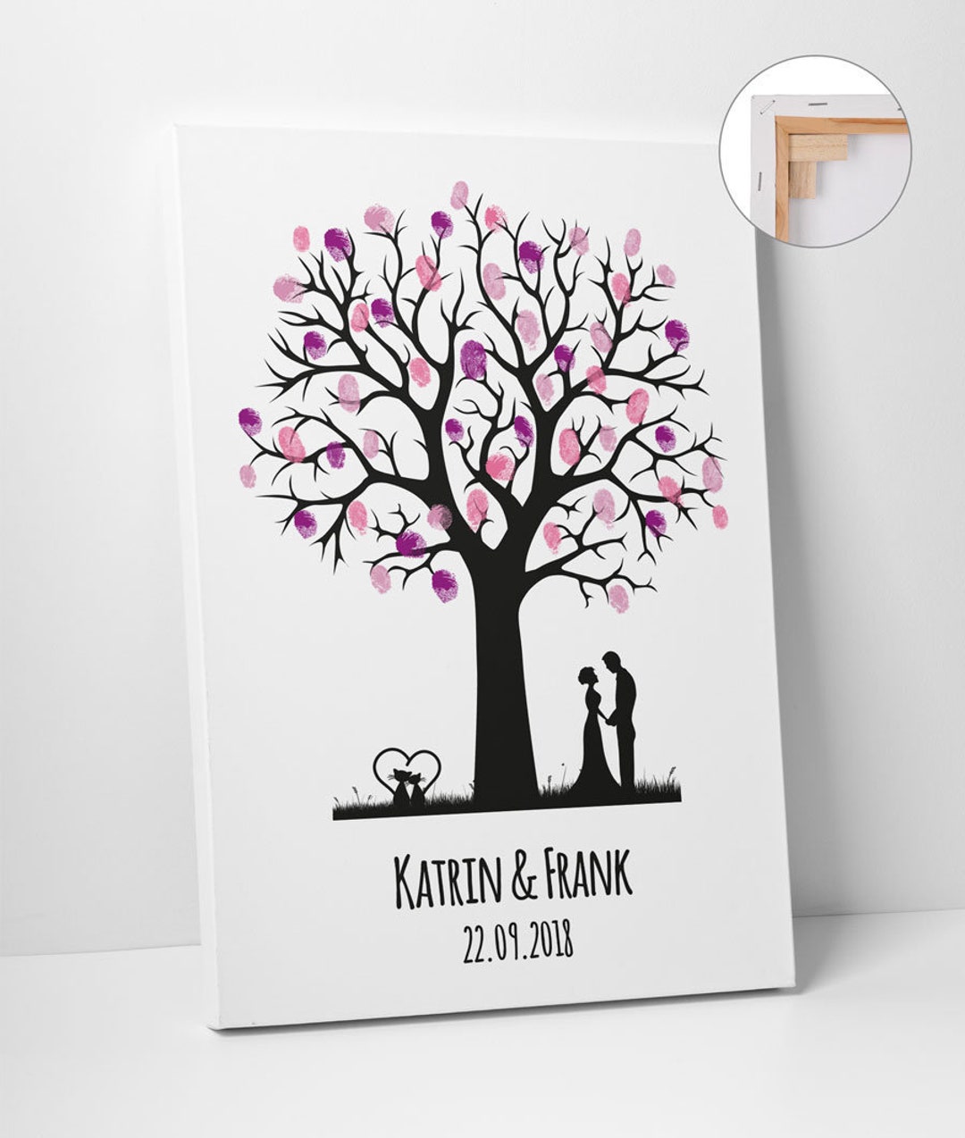 Wedding Tree Classic on Canvas or Premium Paper Fingerprint - Etsy