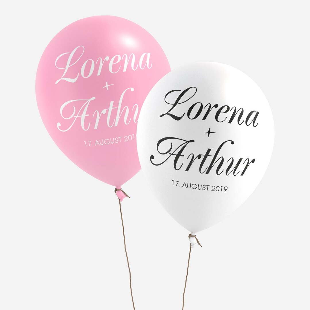 Printed Balloons, From 50 Pieces - Personalized With Name & Date ...