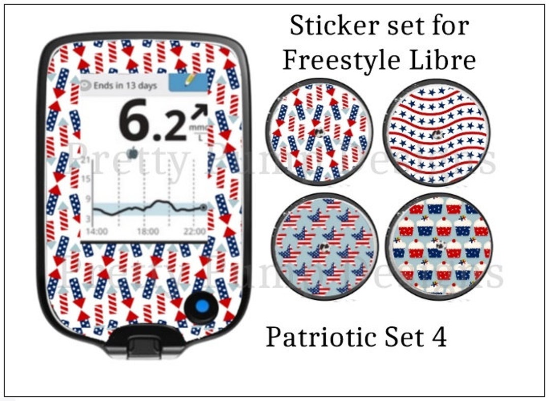 Freestyle Libre 2 or 3 Reader and Sensor Sticker Sets, Patriotic, - Etsy