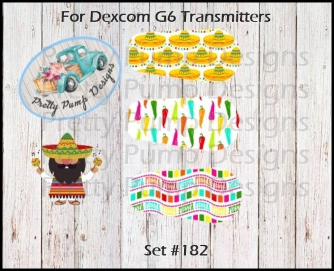 Dexcom G6 Transmitter Stickers, Set of 3 , Cinco Demayo Colors, Colors ...