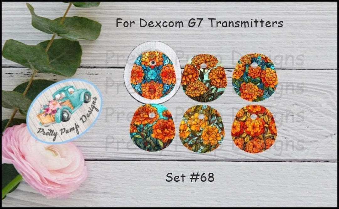 Dexcom G7 Transmitter Sticker Set of 6 Marigolds Stained - Etsy