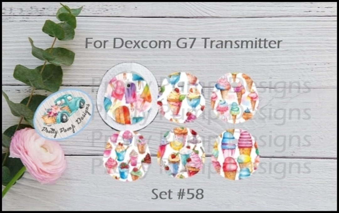 Dexcom G7 Transmitter Sticker, Set of 6 , Ice Cream and Sprinkles, Ice ...