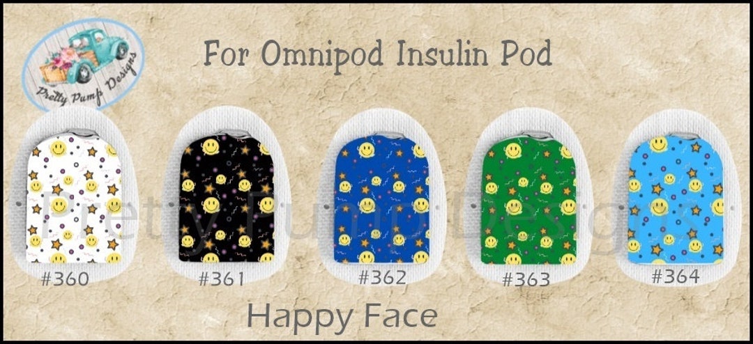 Omnipod Isulin Pod Stickers, Happy Face, Smiley Face - Etsy