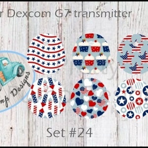 Dexcom G7 Transmitter Sticker, Set of 6 , Patriotic, Flags, Americana ...