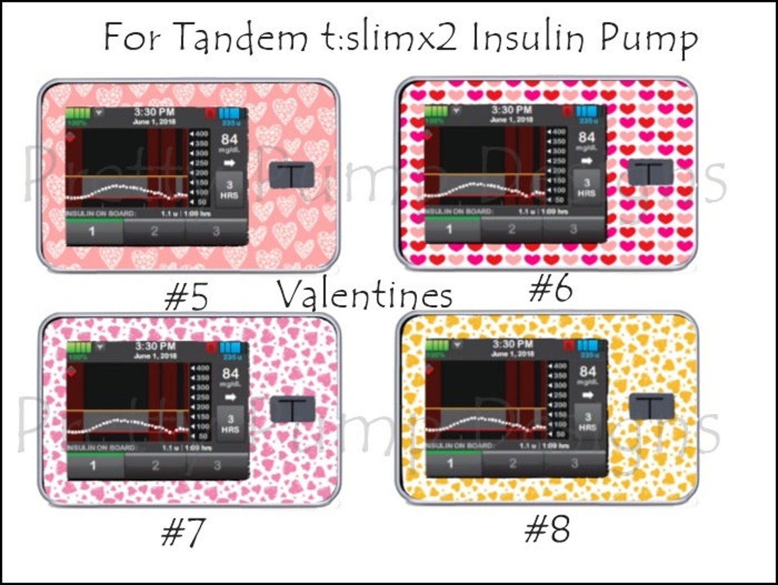 Tandem T:slimx2 Insulin Pump Stickers Valentines Hearts - Etsy