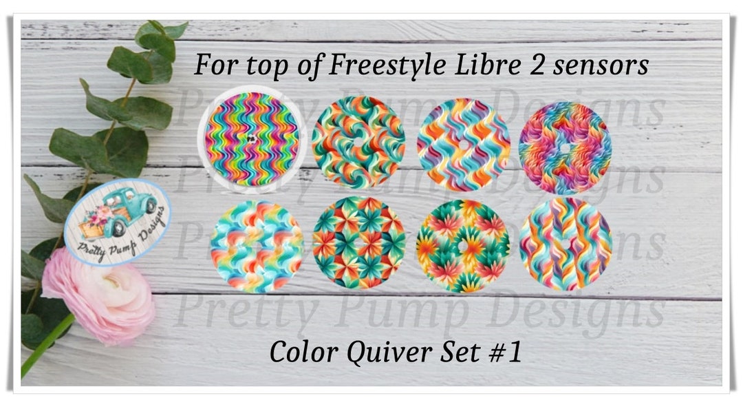Freestyle Libre 2 Sensor Sticker Sets, Color Quiver, Color, Rainbow ...