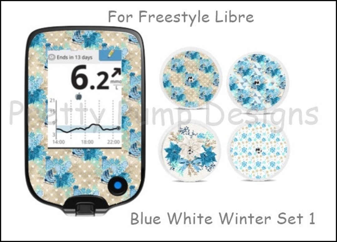 Freestyle Libre 2 or 3 Reader and Sensor Stickers, Blue White Winter - Etsy