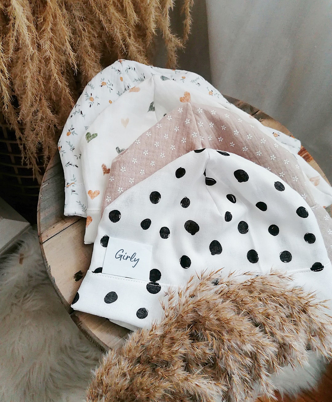 Sun Hat Muslin Baby Dots White Black, Hipster Hat for Children Dots ...