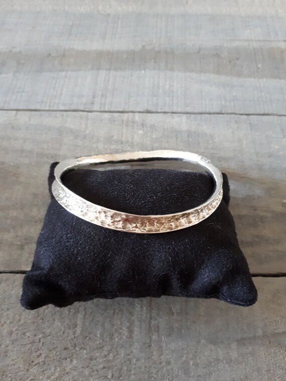 Sterling Silver Fold Formed Cuff Bracelet - 925 Wrink… - Gem