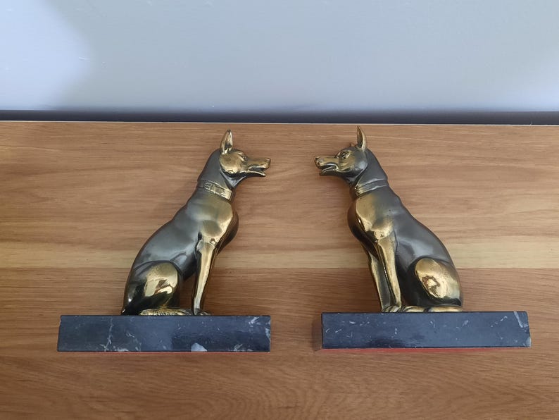 1930s Art Deco French Bookends With Figural Doberman Dogs by Jamar - Etsy