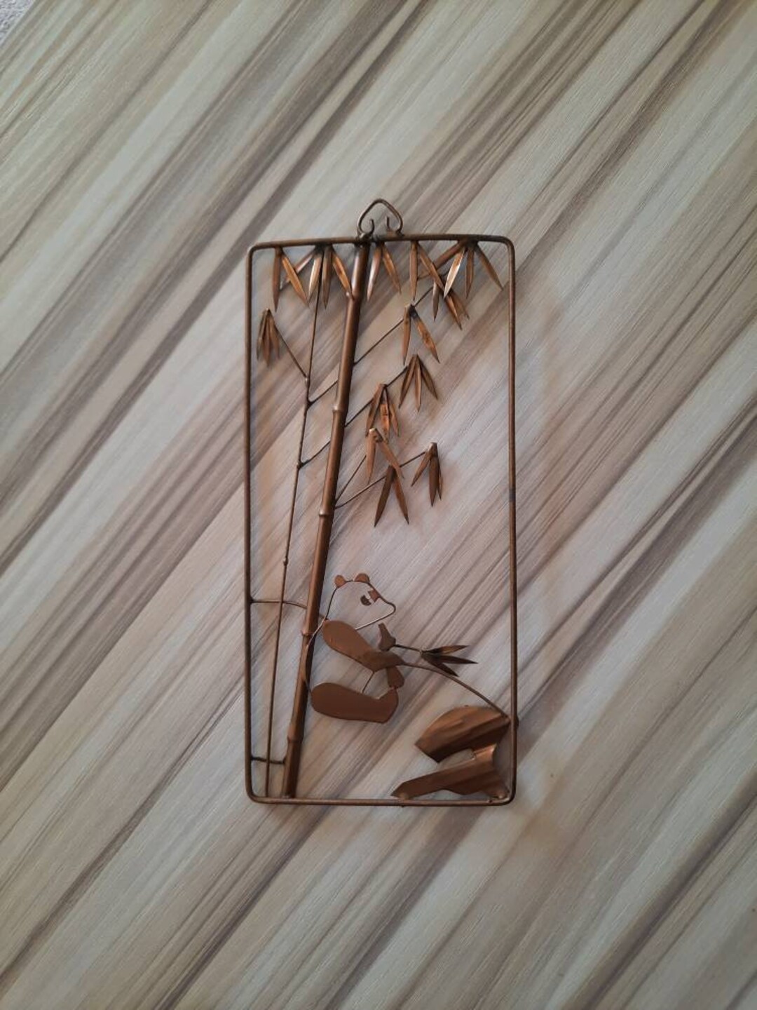 Vintage Handcrafted Metal Panda and Bamboo Wall Decor - Etsy