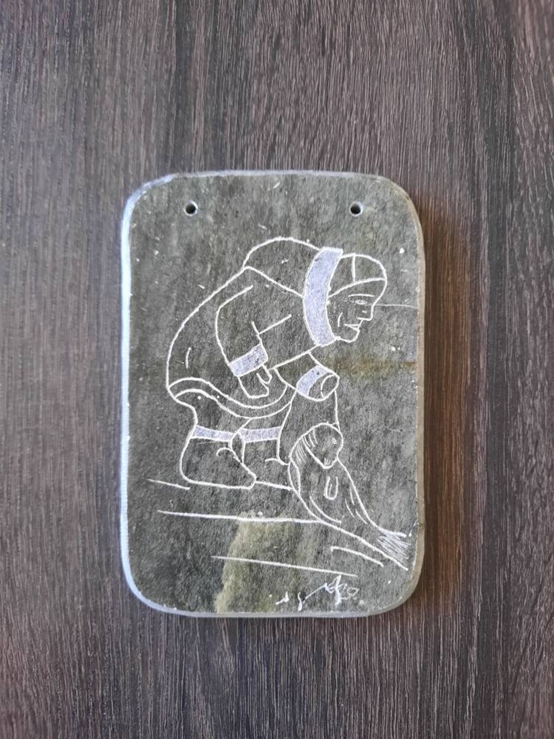 Inuit Style Carved Soapstone Wall Art Plaque by Canadian Artist ...