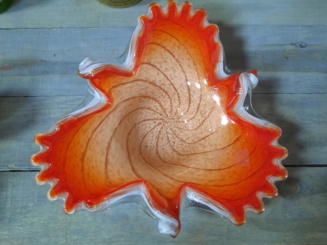 Fratelli Toso Murano Free Form Leaf Bowl Copper Aventurine 1950s-60s - Etsy