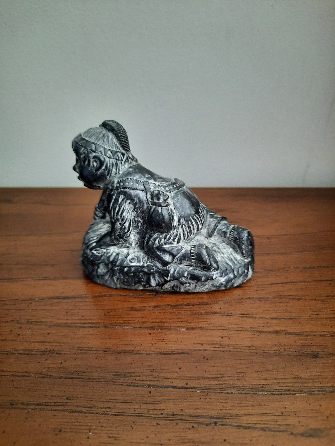 Vintage AL Wolf Sculptures Inuit Hunter Sculpture Canadian Indigenous ...