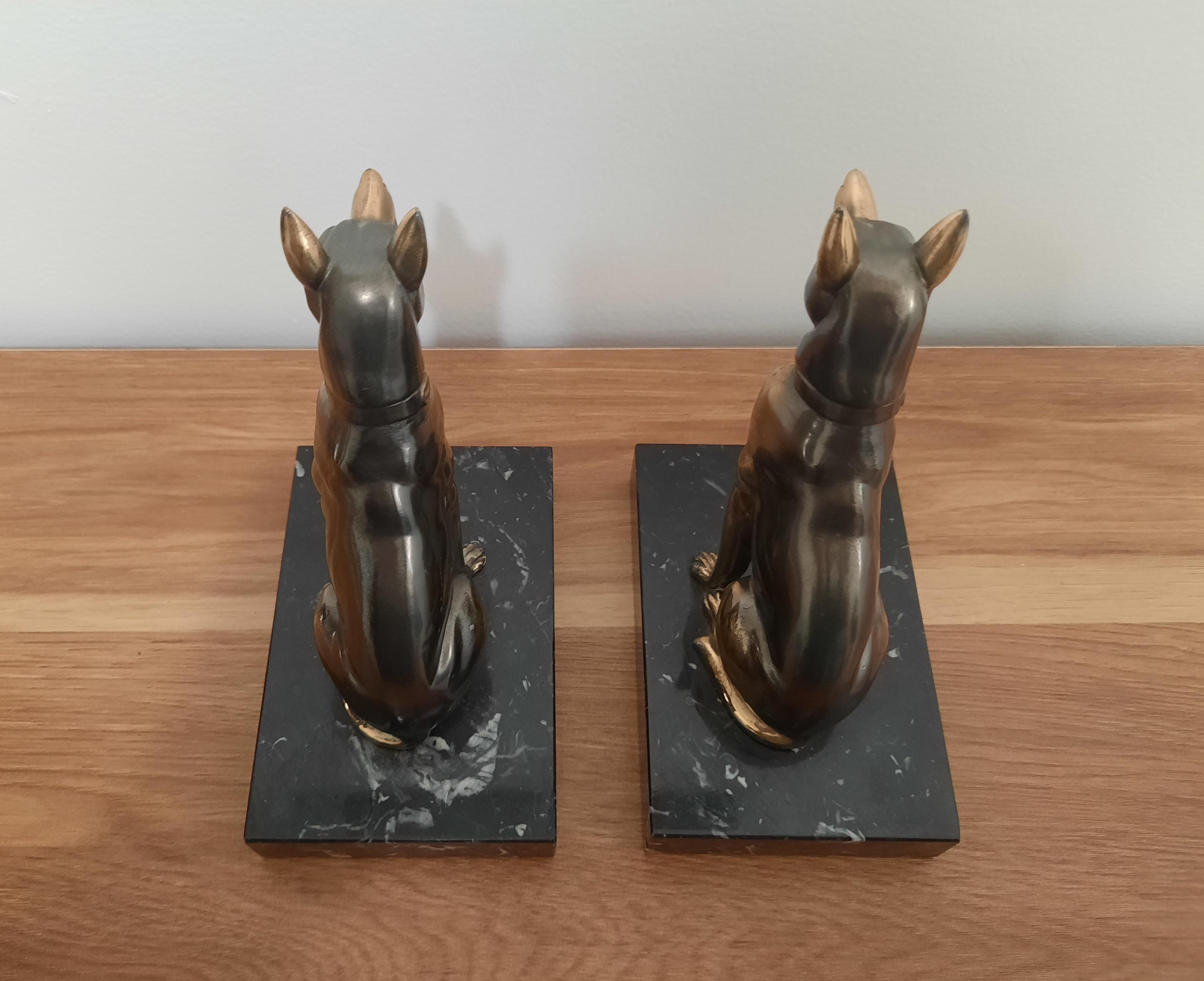 1930s Art Deco French Bookends With Figural Doberman Dogs by Jamar - Etsy