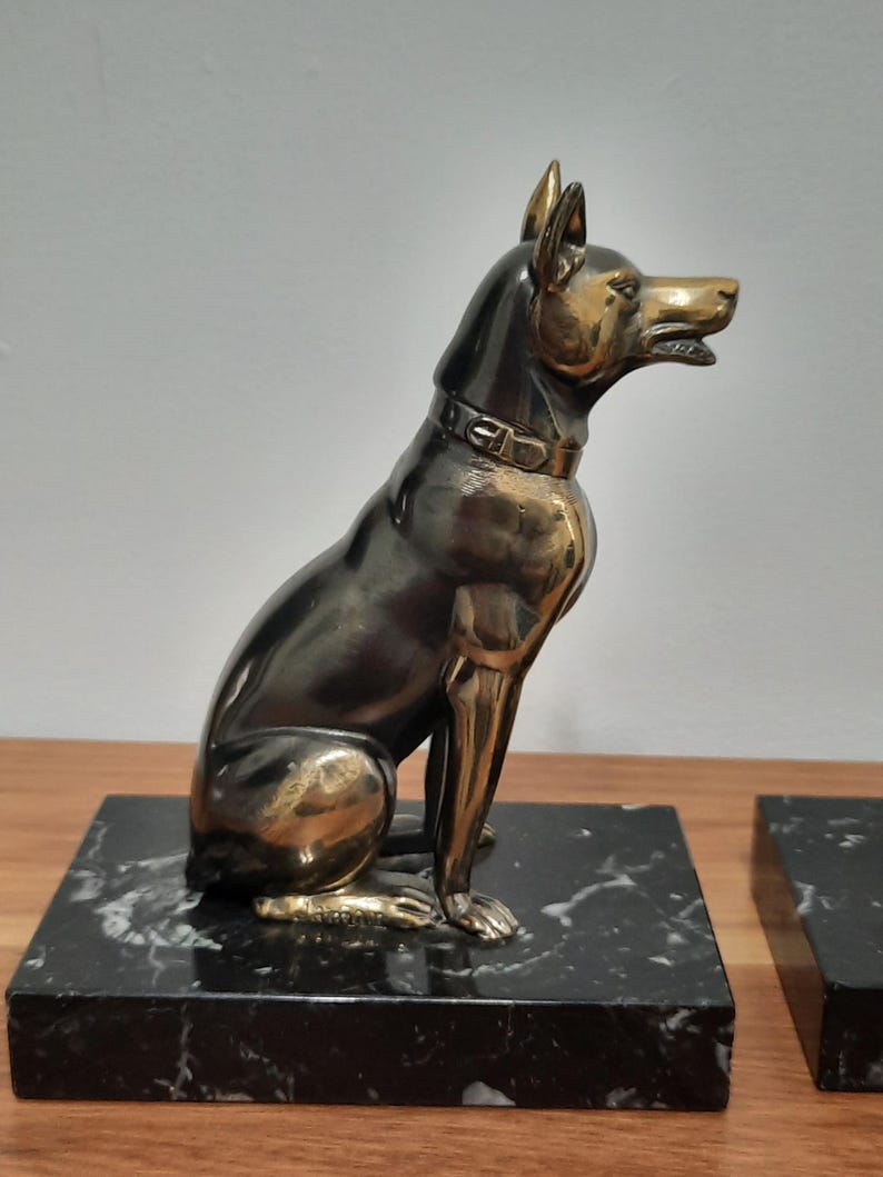 1930s Art Deco French Bookends With Figural Doberman Dogs by Jamar - Etsy