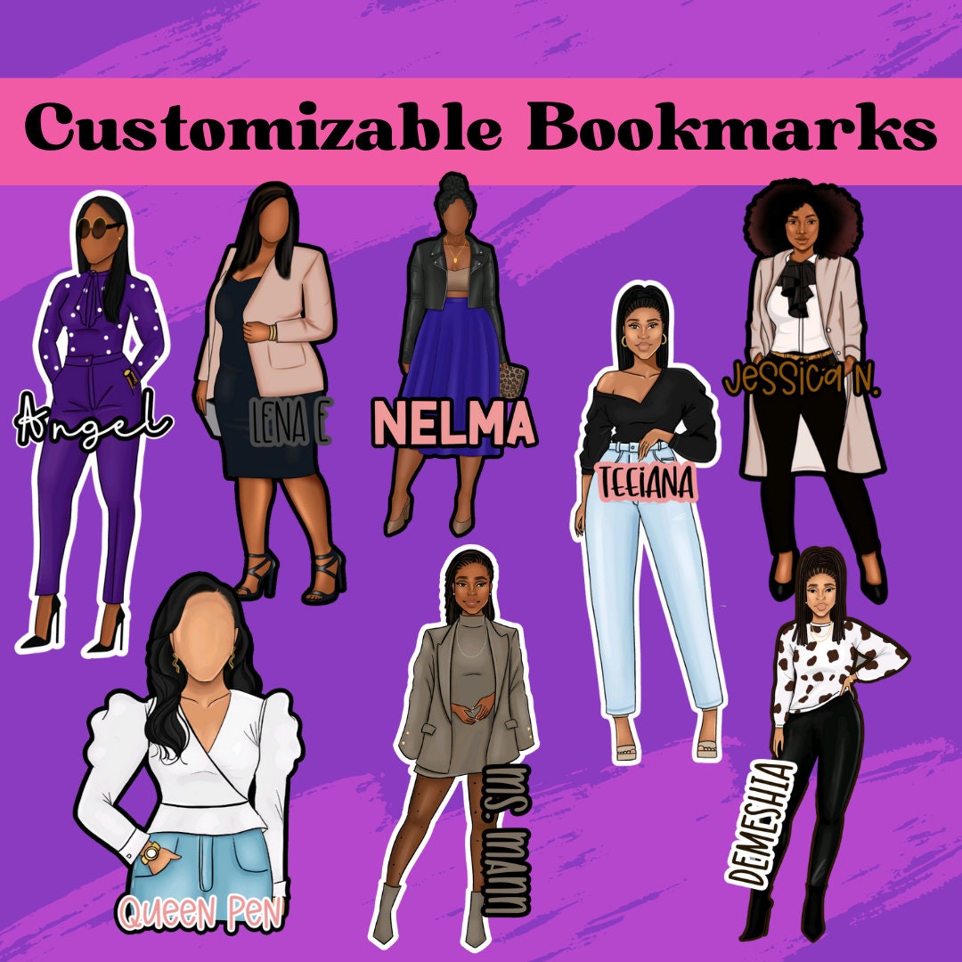 Customizable Bookmark | Well Read Black Girl | Bookish Gifts | Melanin ...