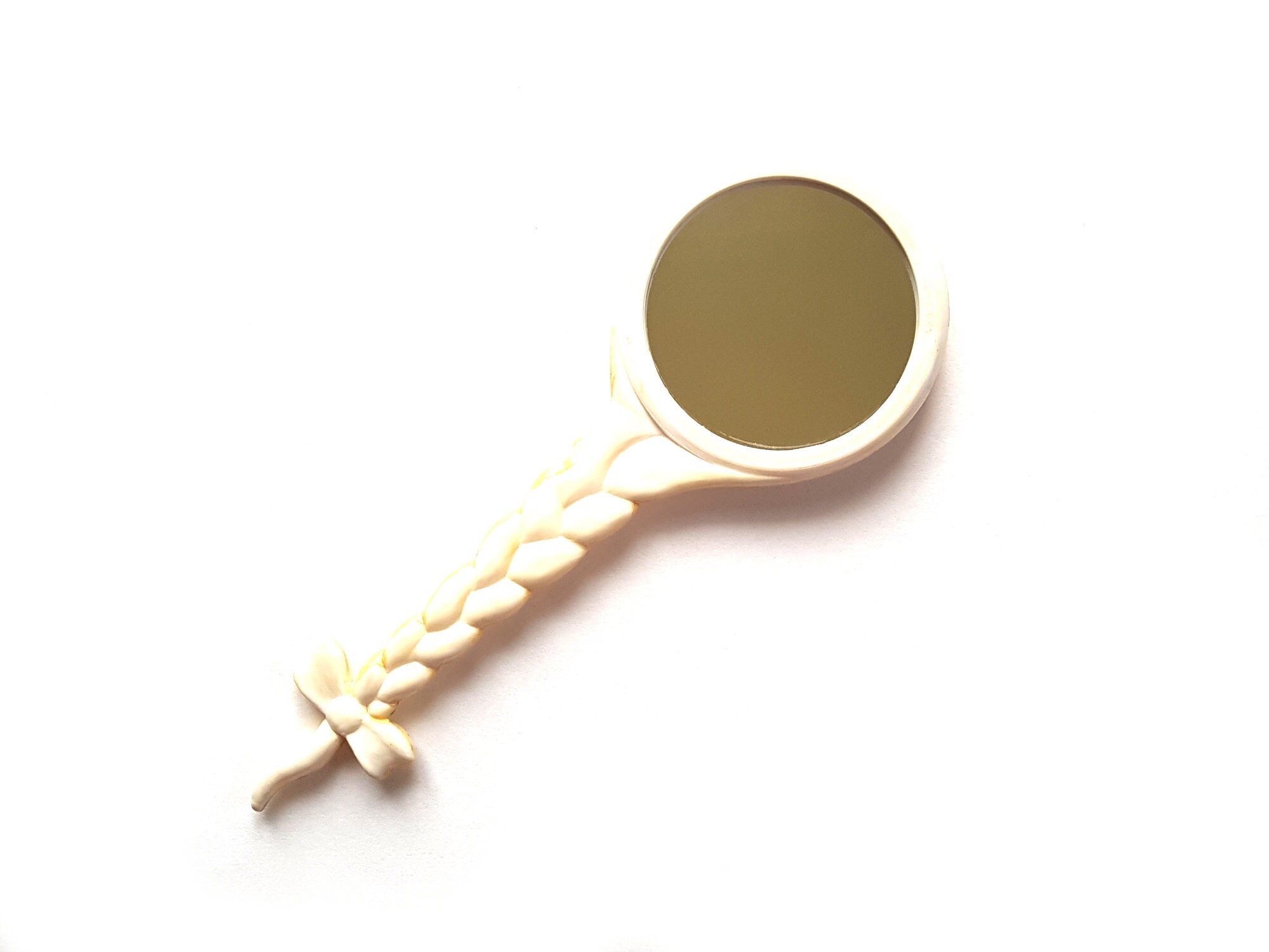 Cute Hand Mirror With Braid Handle Girl's Face and - Etsy