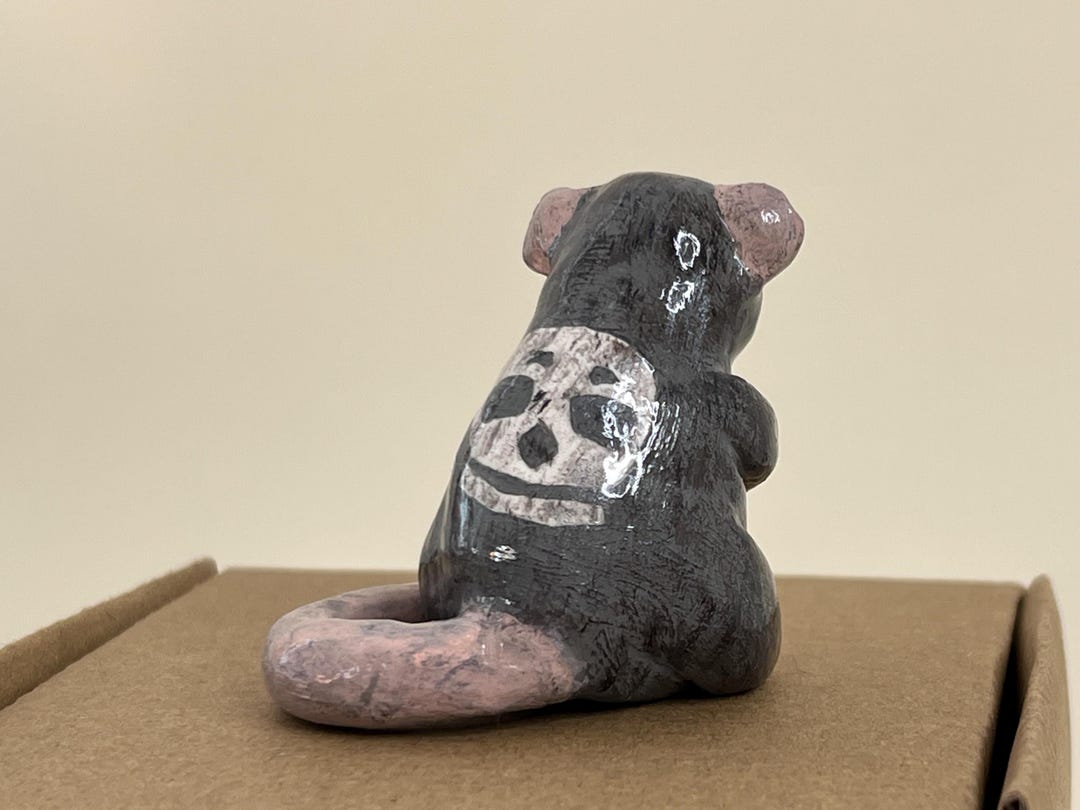 Death's Head Rat Figurine | Hand Sculpted and Painted Polymer Clay ...