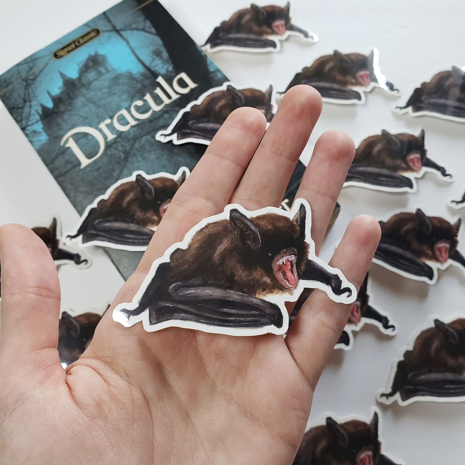 Screaming Bat Watercolor Vinyl Sticker 3 - Etsy