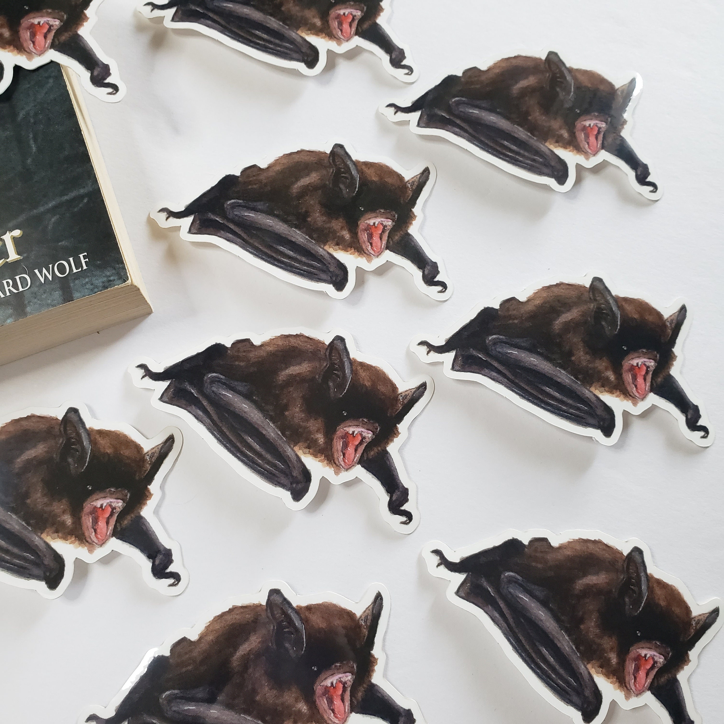 Screaming Bat Watercolor Vinyl Sticker 3 - Etsy