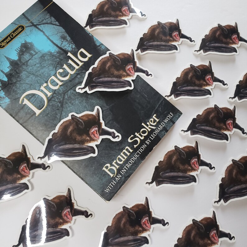 Screaming Bat Watercolor Vinyl Sticker 3 - Etsy