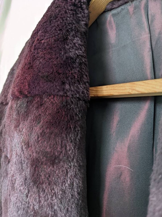 Real fur coat Soft fur coat Fur jacket Purple fur Siz… - Gem